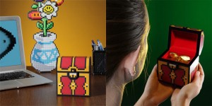 ファンタジー感を感じられる宝箱型の小物入れ「8-Bit Treasure Chest」